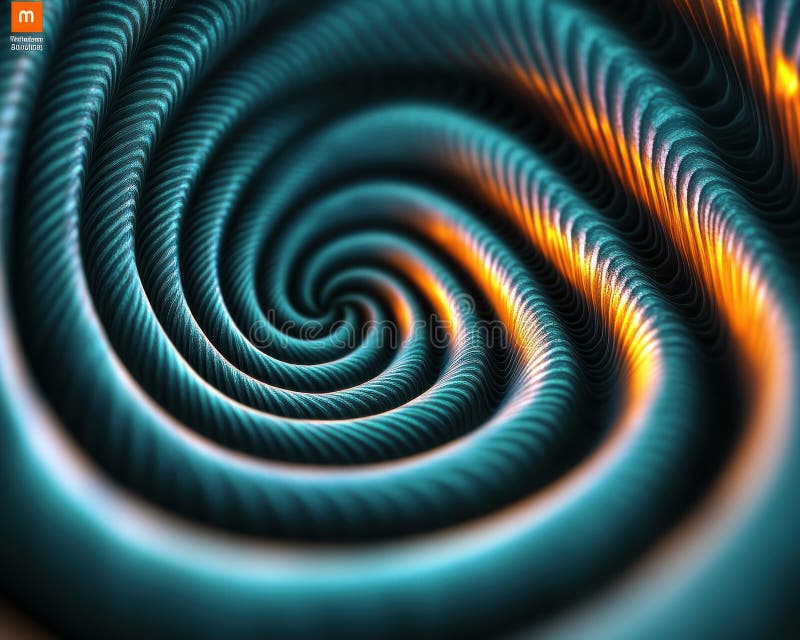 Hypnotic Aqua Spirals Abstract Art, Converging Lines, Dynamic Visual ...