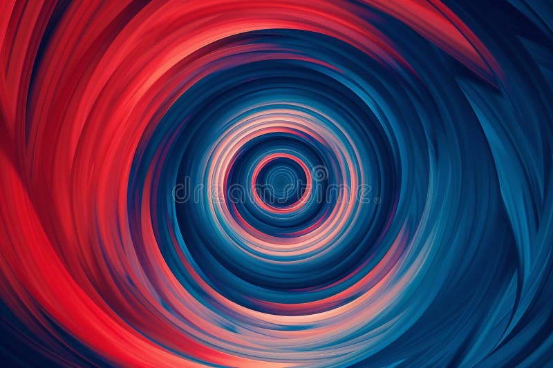 Abstract Spiral Art with Vibrant Red and Blue Hues Stock Illustration ...