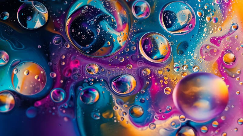Vibrant Abstract Art Adorned with Numerous Bubbles, a Kaleidoscope of ...