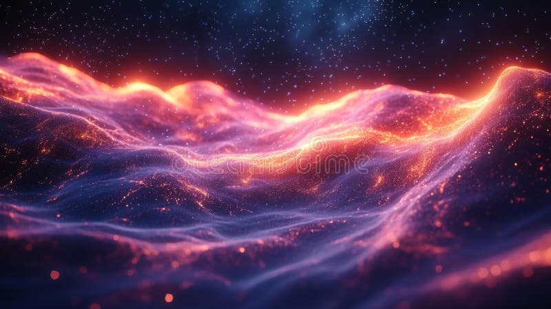 Abstract Quantum Space with Light Particles and Vibrant Waves in the ...