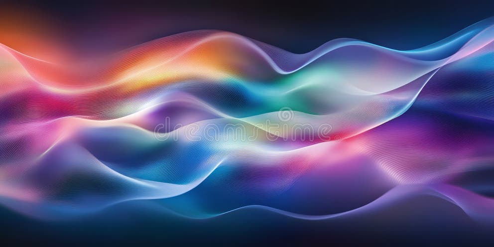 A Mesmerizing Abstract Background Featuring Infinite Layers of Iridescent Neon Light Sheets ...