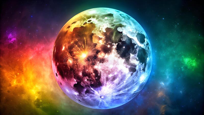 A Mesmerizing Abstract Depiction of the Full Moon, Crafted with ...