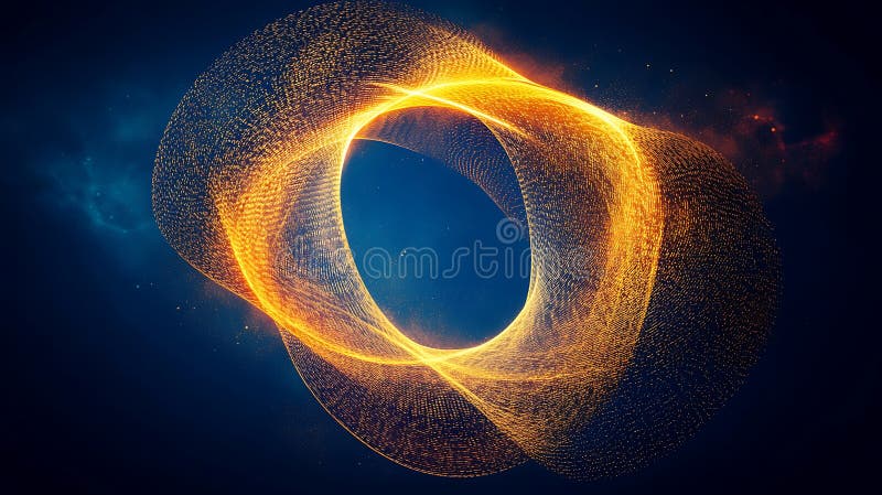 Abstract Golden Energy Flow on Deep Blue Cosmic Backdrop with Subtle ...