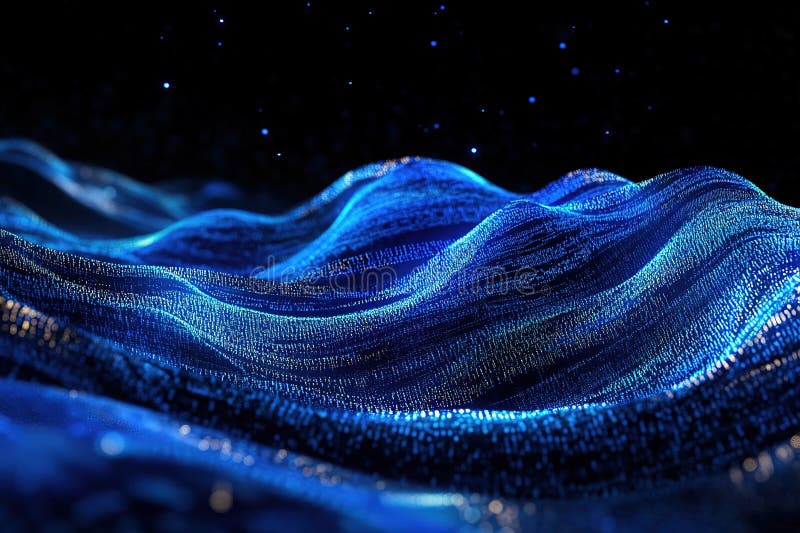 Electric Blue Binary Code Glow: Abstract Digital Art Background for ...