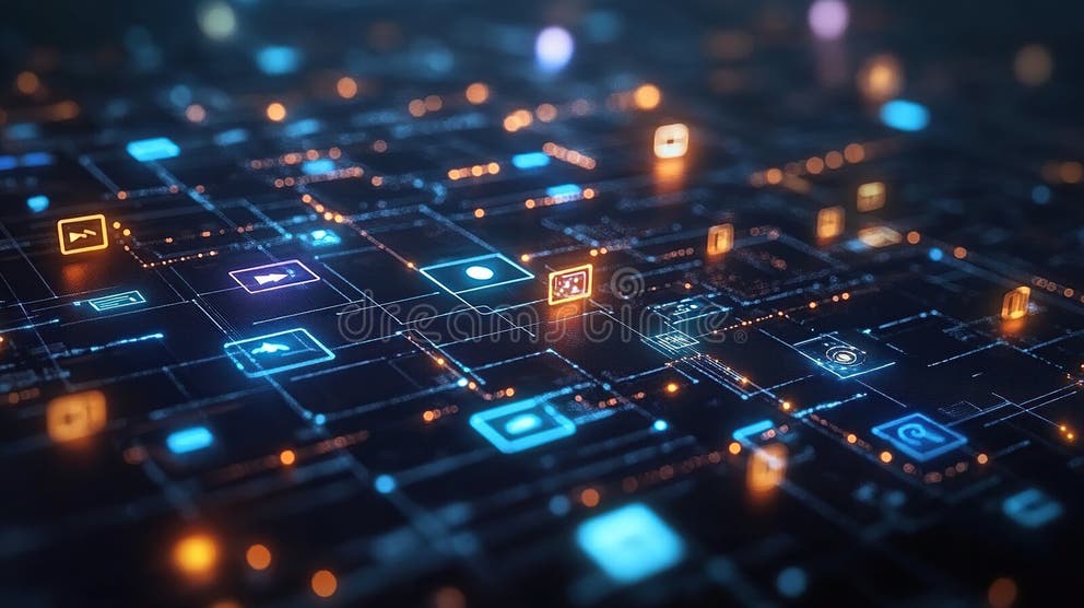 Abstract Digital Network: Futuristic Technology Interface Stock Illustration - Illustration of ...