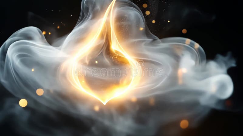 Mesmerizing Abstract Flame with Swirling Smoke and Glowing Particles on ...