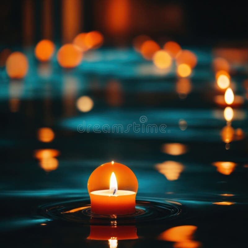 AI Generated Candlelight with Captivating Reflections Stock ...