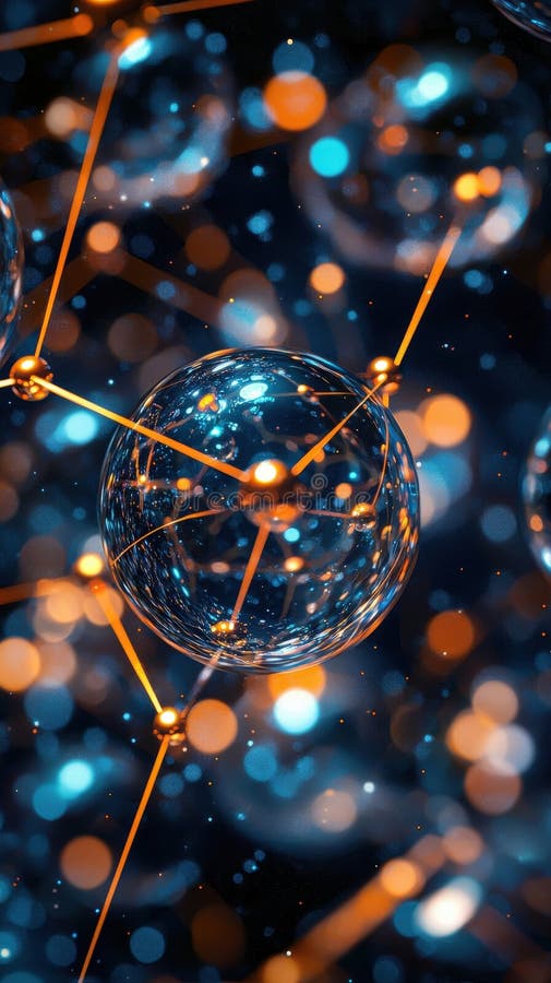 Abstract Network Connection Glowing Spheres and Lines Stock ...