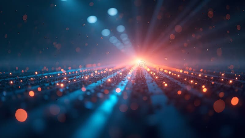 Abstract Light Beam with Particle Illumination Stock Illustration ...