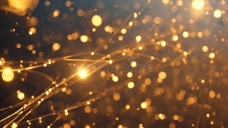 Golden Lights on a Black Background. Design Stock Video - Video of ...