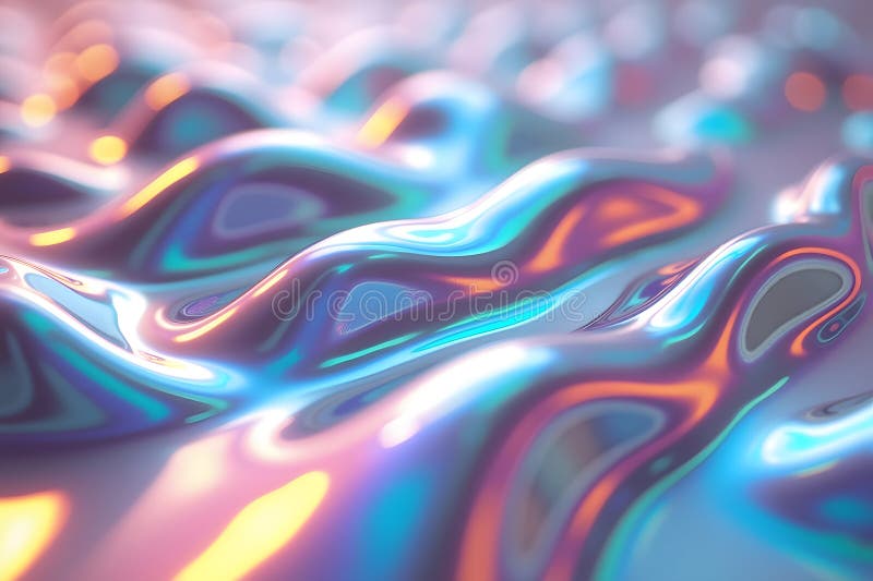 Abstract Iridescent Liquid Waves Background Stock Photo - Image of ...