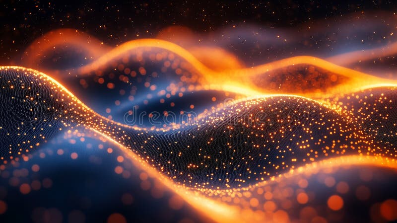 Futuristic Abstract Representation of Glowing Digital Data Waves ...