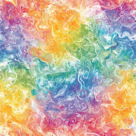 Vibrant Rainbow Swirl Abstract Painting Colorful Liquid Marble Texture ...