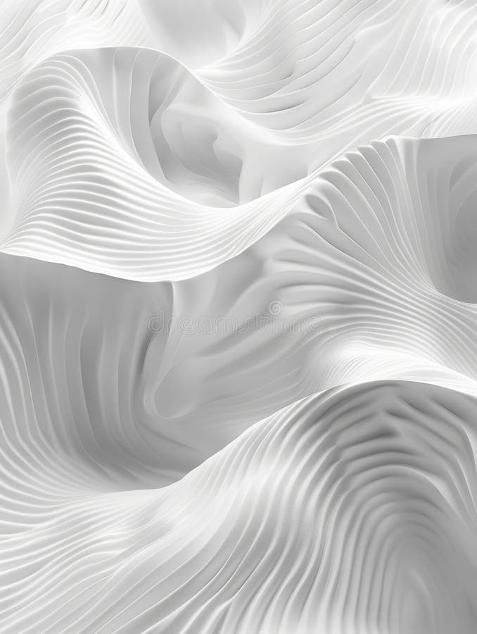 Mesmerizing Abstract Landscape Composed of Undulating White Forms ...
