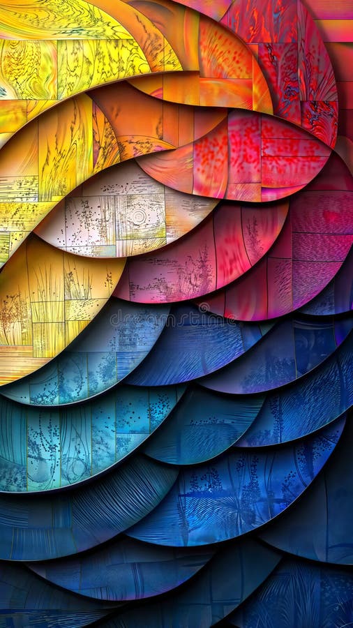 Mesmerizing Layers of Vibrant Abstract Patterns, Generative Ai Stock ...
