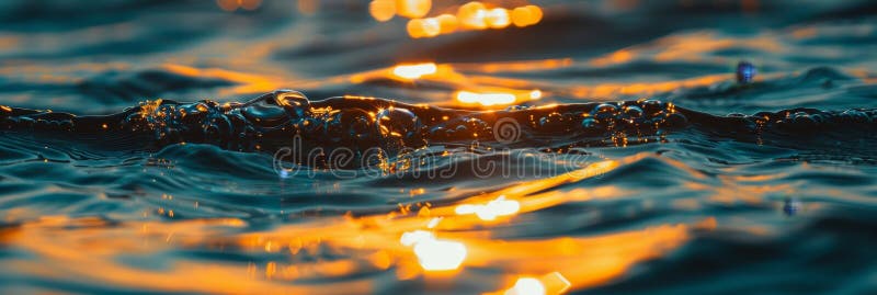Mesmerizing Abstract Light Blur on Ocean Surface, Vibrant Clear Water ...