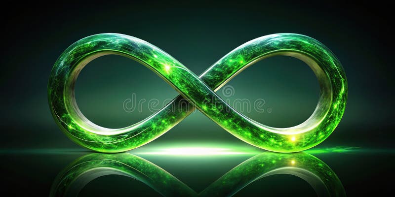 A Captivating Abstract Infinity Symbol Painting in Vibrant Dark Green ...
