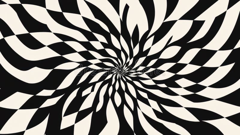 A Mesmerizing Abstract Pattern of Black and White Squares Radiating ...