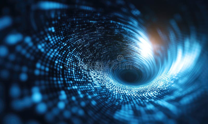 A Mesmerizing Abstract Representation of a Digital Vortex with Glowing ...