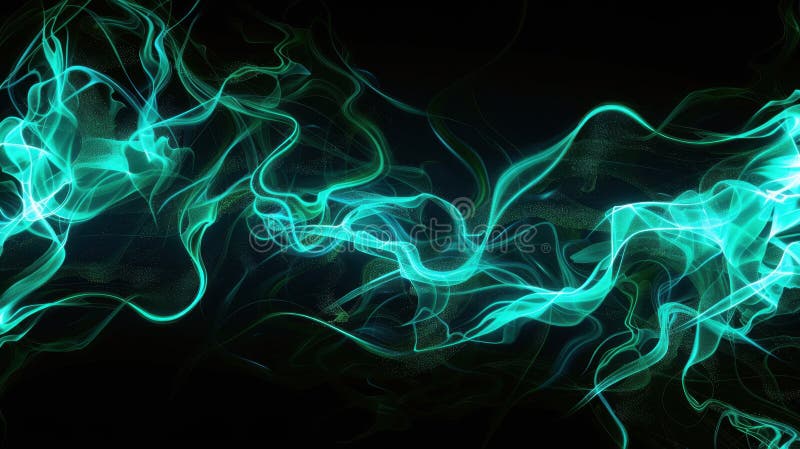 Mesmerizing Abstract Turquoise and Black Smoky Swirl Pattern Stock Illustration - Illustration ...