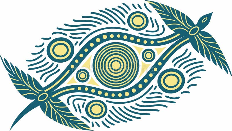 Abstract Organic Eye Design with Feather Leaf Elements, Symbolizing ...