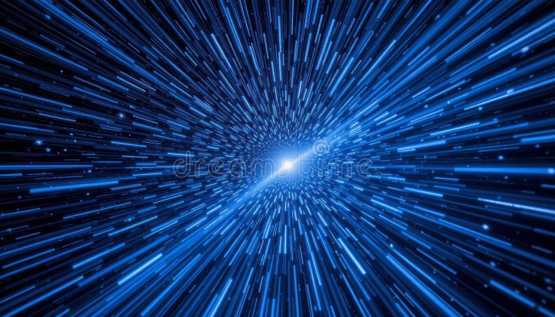 Mesmerizing Abstract of Warp or Hyperspace, Featuring Dynamic Blue ...
