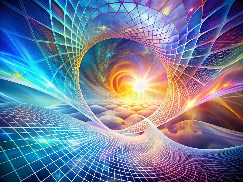 Mesmerizing Abstract Warped Grid Design on a Pristine White Background ...