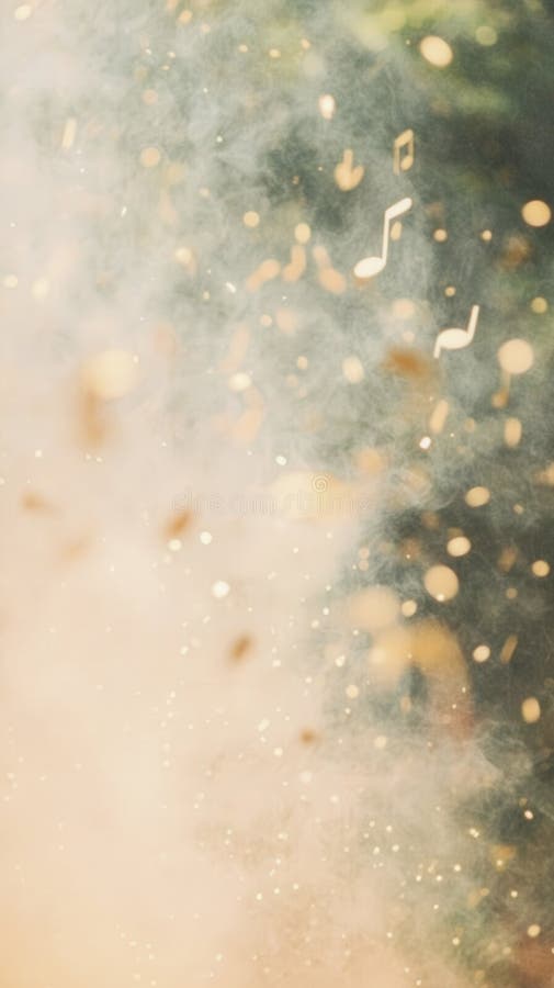 Abstract Flow of Particles with Hidden Musical Notes Stock Illustration ...