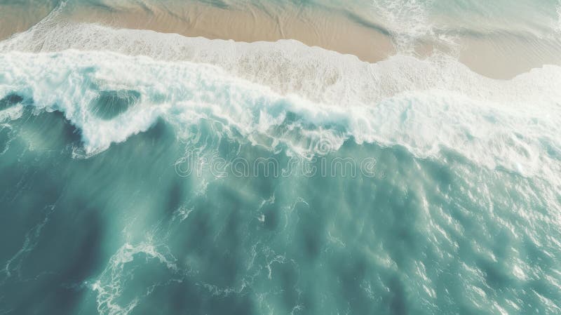 A Mesmerizing Aerial View of Ocean Waves in Motion Stock Illustration ...