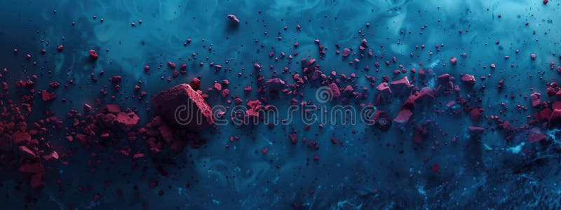 Mesmerizing Aerial View of Red Rocks Scattered on a Blue Textured ...