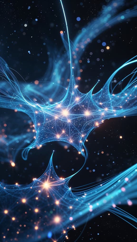 Mesmerizing AI Neural Network Visualization with Glowing Iridescent ...