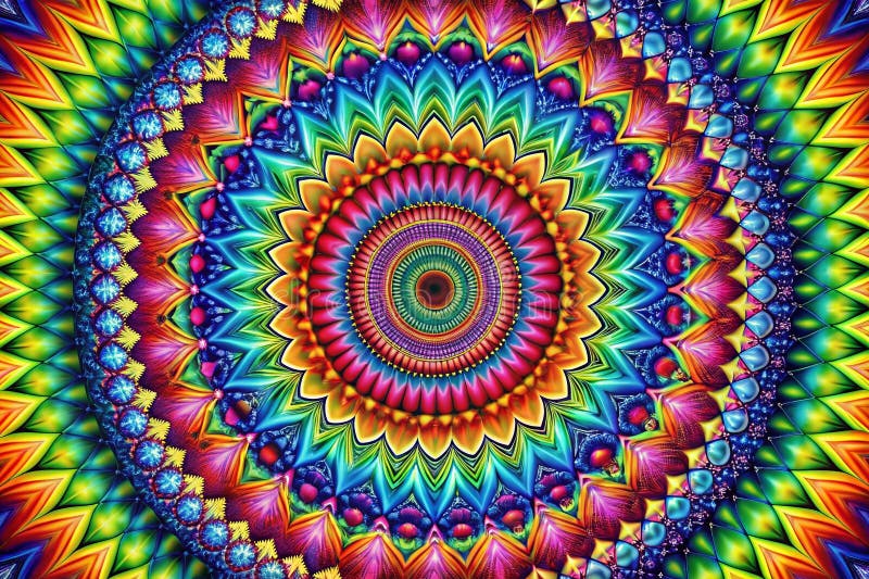 Mesmerizing AIGenerated Op Art Bold Geometric Patterns and Psychedelic Bokeh Effects Create a ...