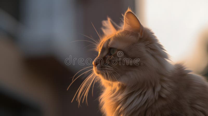 Mesmerizing Allure: a Captivating Cat Captured in Golden Hour S ...