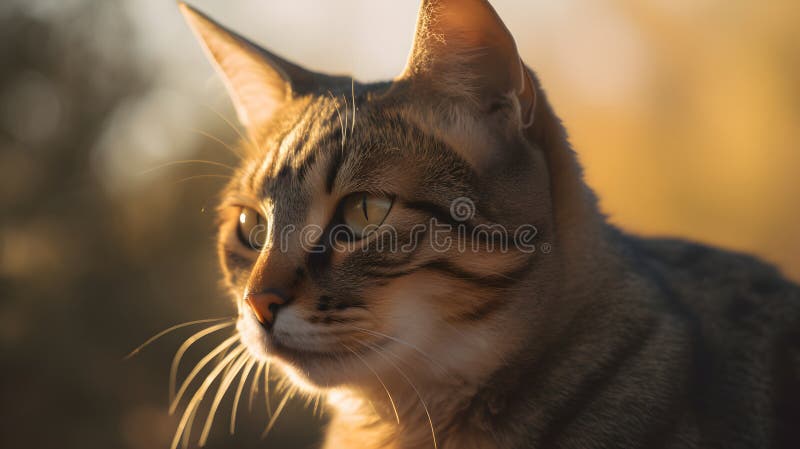 Mesmerizing Allure: a Captivating Cat Captured in Golden Hour S ...