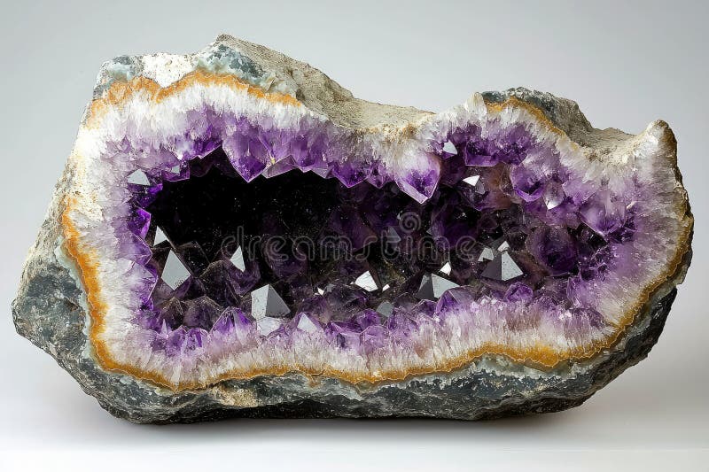 A Mesmerizing Amethyst Crystal Formation Glinting in the Light Stock ...