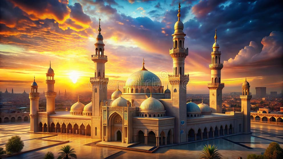 Mesmerizing Animated Loop of a Majestic Arabian Mosque a Stunning ...