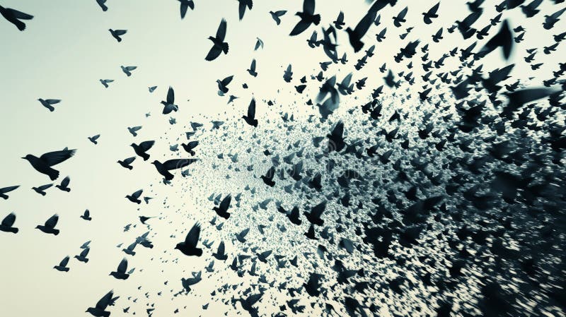 Mesmerizing Animation of a Flock of Birds, Showcasing the Underlying ...