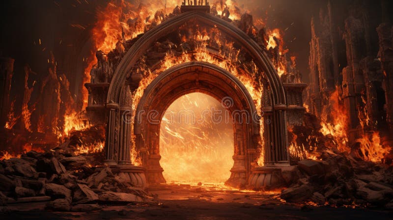 A Mesmerizing Arch of Dancing Flames, an Ephemeral Structure Flickering ...