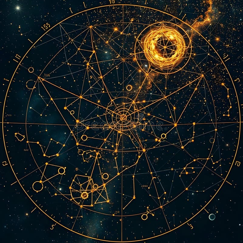 Photo Abstract Constellations Forming Intricate Celestial Maps Stock ...