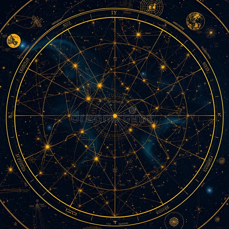 Photo Abstract Constellations Forming Intricate Celestial Maps Stock ...