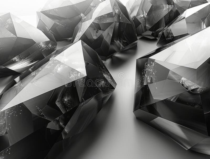 A Mesmerizing Array of Black and White Crystals Scattered Across a ...