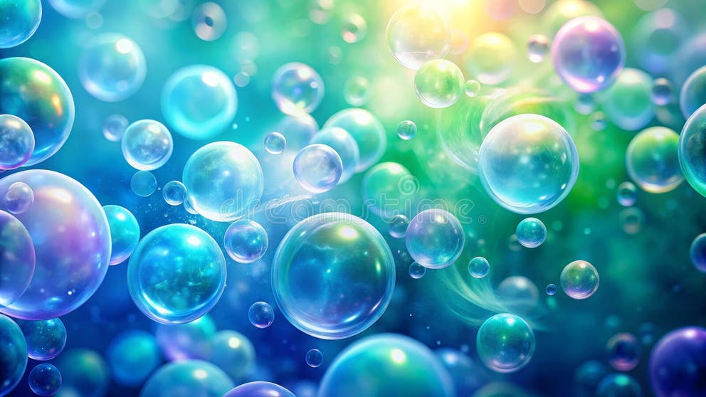 A Mesmerizing Array of Iridescent Bubbles Floats in a Vibrant, Ethereal ...