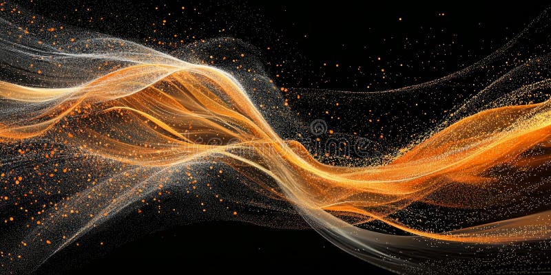 Mesmerizing Array of Orange Particles Clusters into an Undulating Wave ...