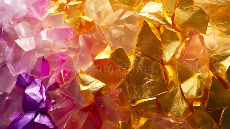 A Mesmerizing Array of Translucent Pink, Purple, and Gold Gemstones ...