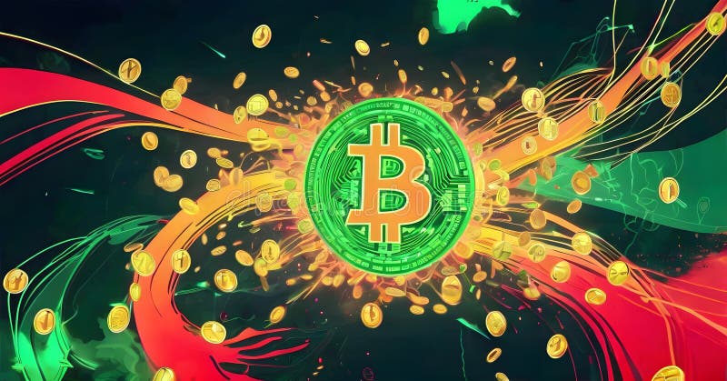 Bitcoin Circles Float Dark Artistic Background Visual Effect Lighting ...