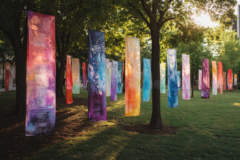Vibrant Hand-Painted Art Installation Unveiled Stock Illustration ...