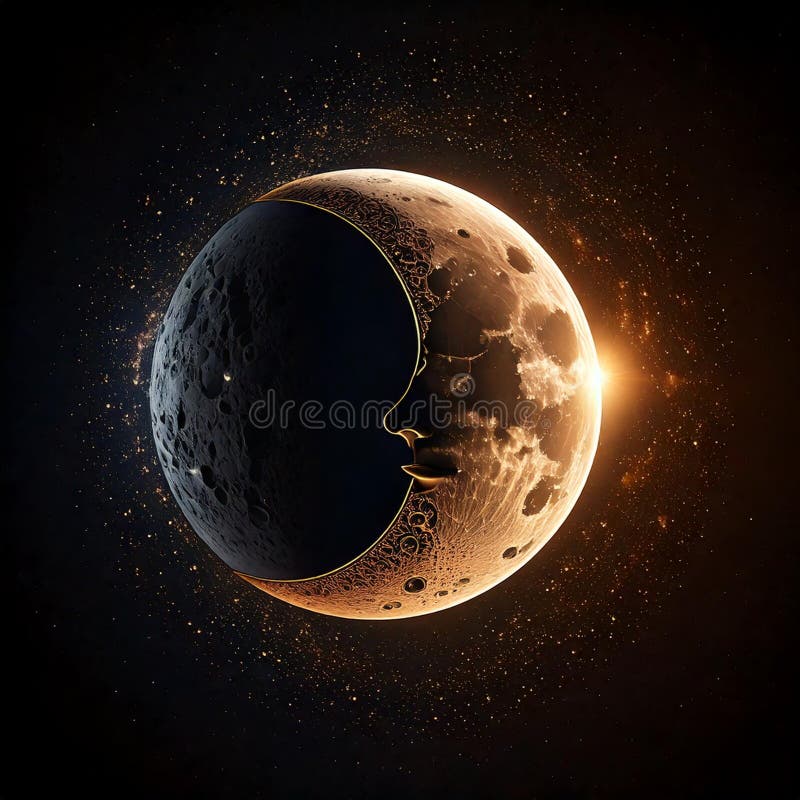 The Spiraling Beauty of the Black Moon Stock Illustration ...