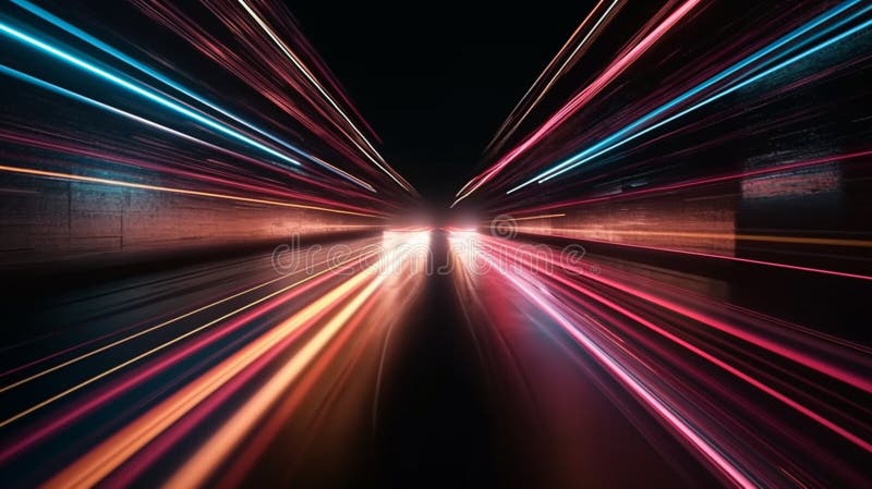 Mesmerizing Backdrop of Dynamic Speed Light Trails, Ideal for Adding a ...