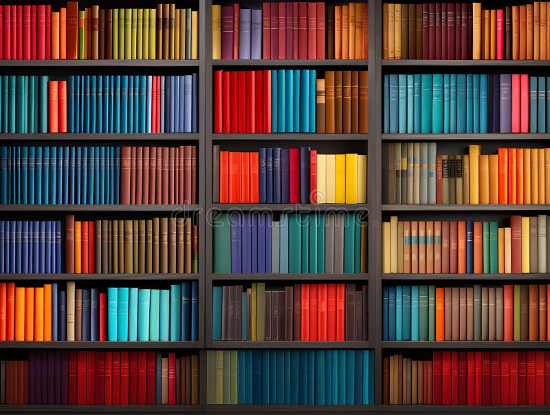 Multicolored Array of Books Creating a Captivating Background ...