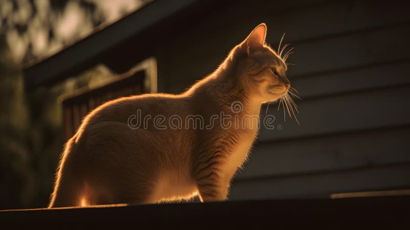 Mesmerizing Beauty Unveiled: a Captivating Cat at Golden Hour Stock ...